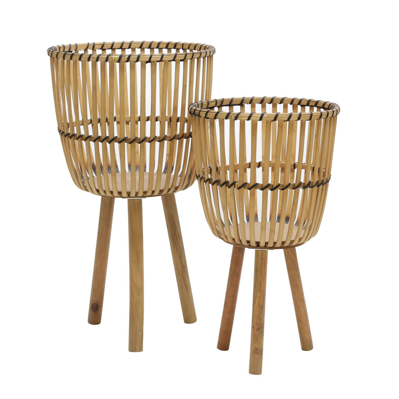 S/2 Wicker Footed Planters 10/12", Natural – CE LA VIE HOME
